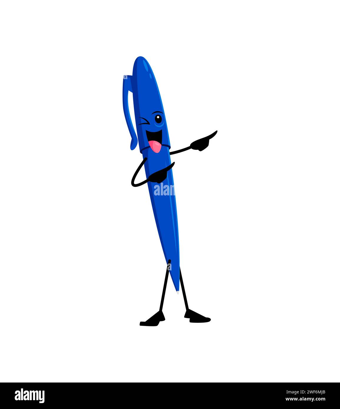 Cartoon cheerful funny pen school stationery character with a vibrant ...