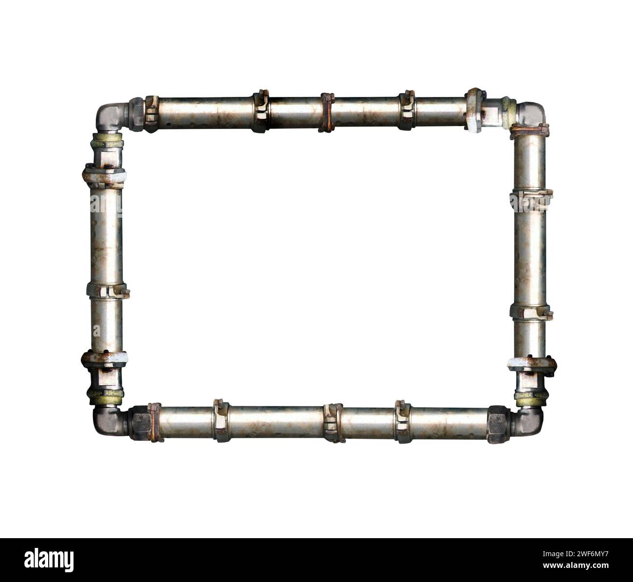 Vintage steampunk decoration with pipe frame. Retro pipelines and pipe ...