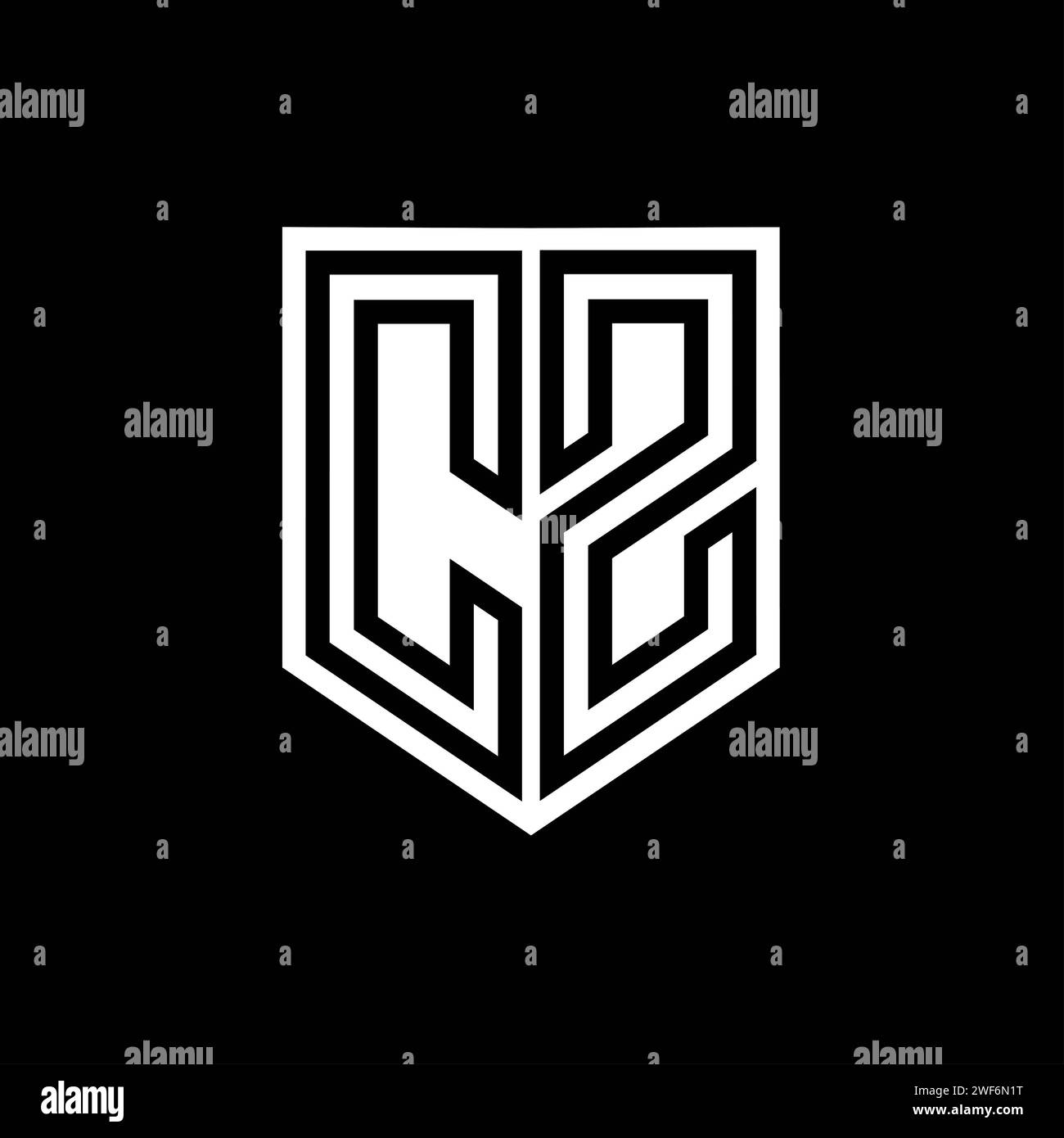 CZ Letter Logo monogram shield geometric line inside shield style ...