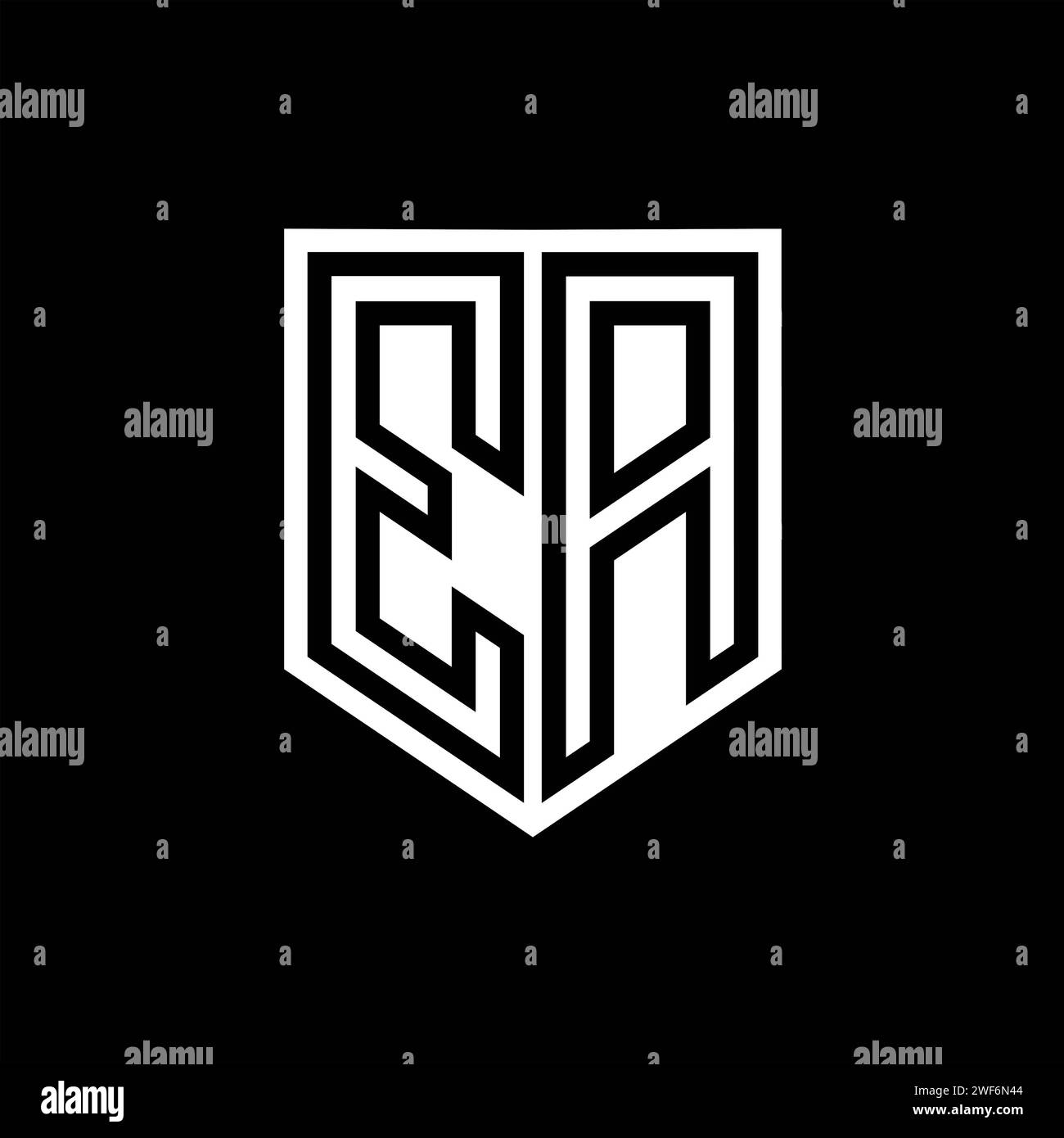 EA Letter Logo monogram shield geometric line inside shield style ...