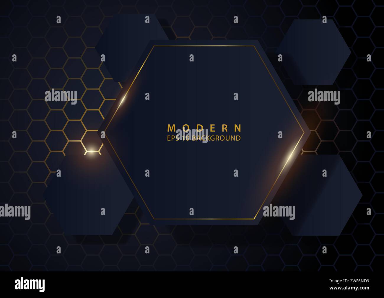 Luxurious abstract hexagonal shapes background, vector illustration ...