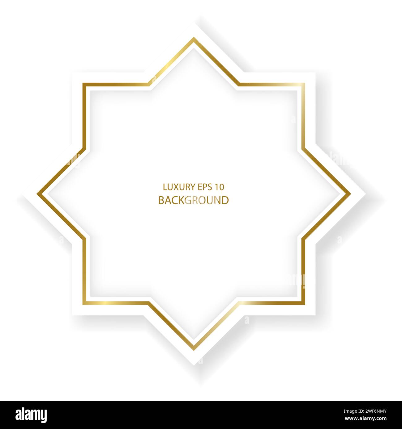 Luxury white star shape with gold lines, EPS 10 vector background for ...