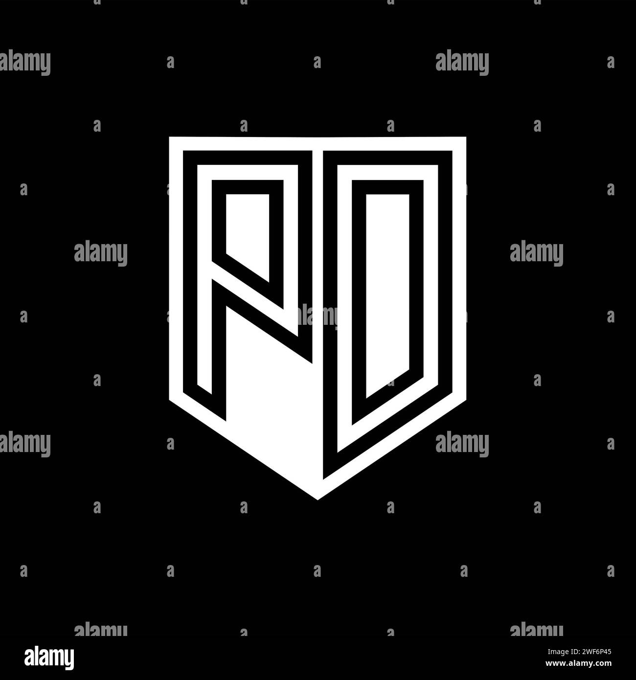 PD Letter Logo monogram shield geometric line inside shield style ...