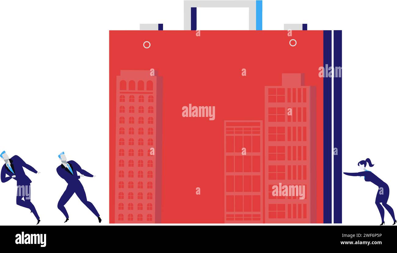 Manager push huge briefcase vector business icon Stock Vector Image ...