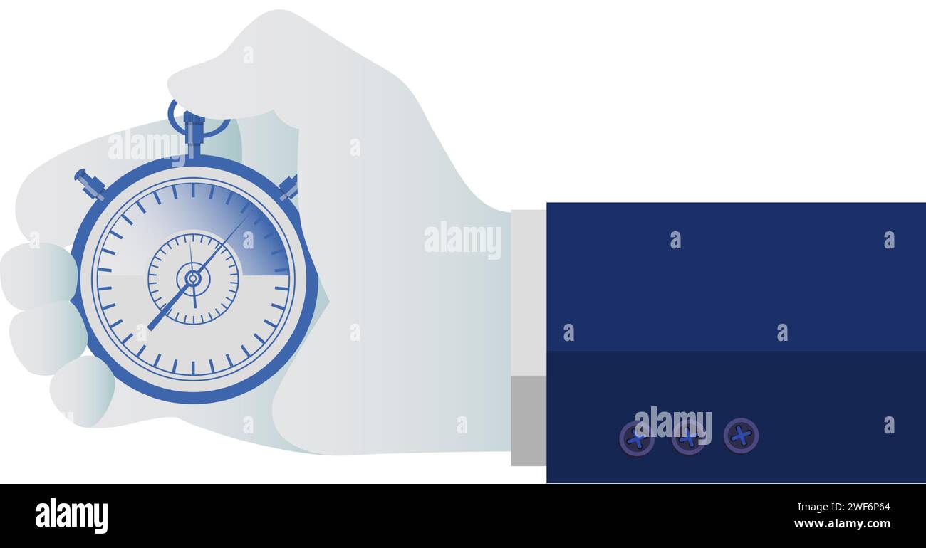 Business man hand with stopwatch vector icon Stock Vector Image & Art ...