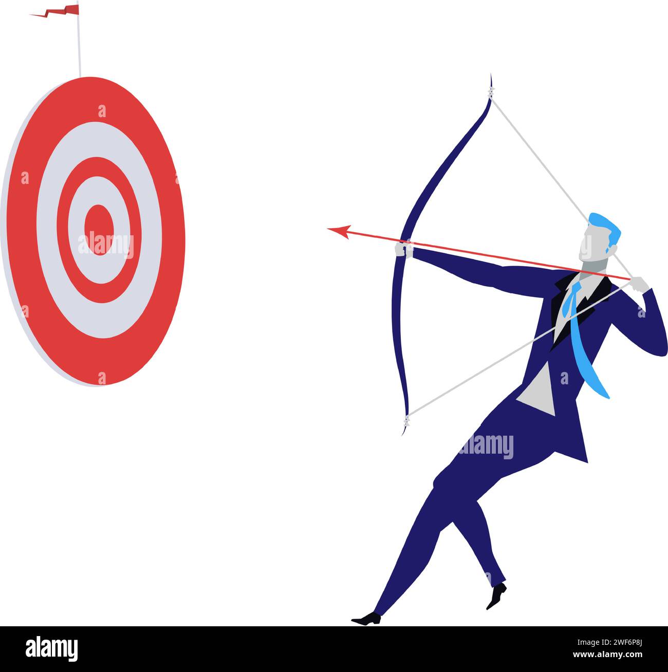 Business man aiming target goal vector icon Stock Vector Image & Art ...