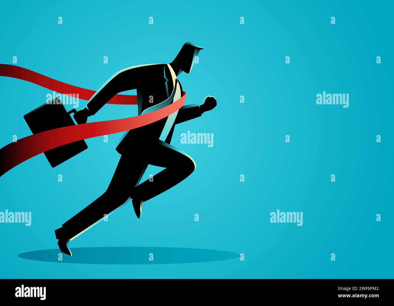Vector illustration of businessman crossing finish line Stock Vector ...