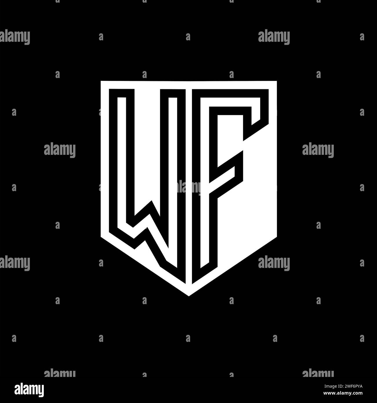 Alphabet wf icon Black and White Stock Photos & Images - Alamy