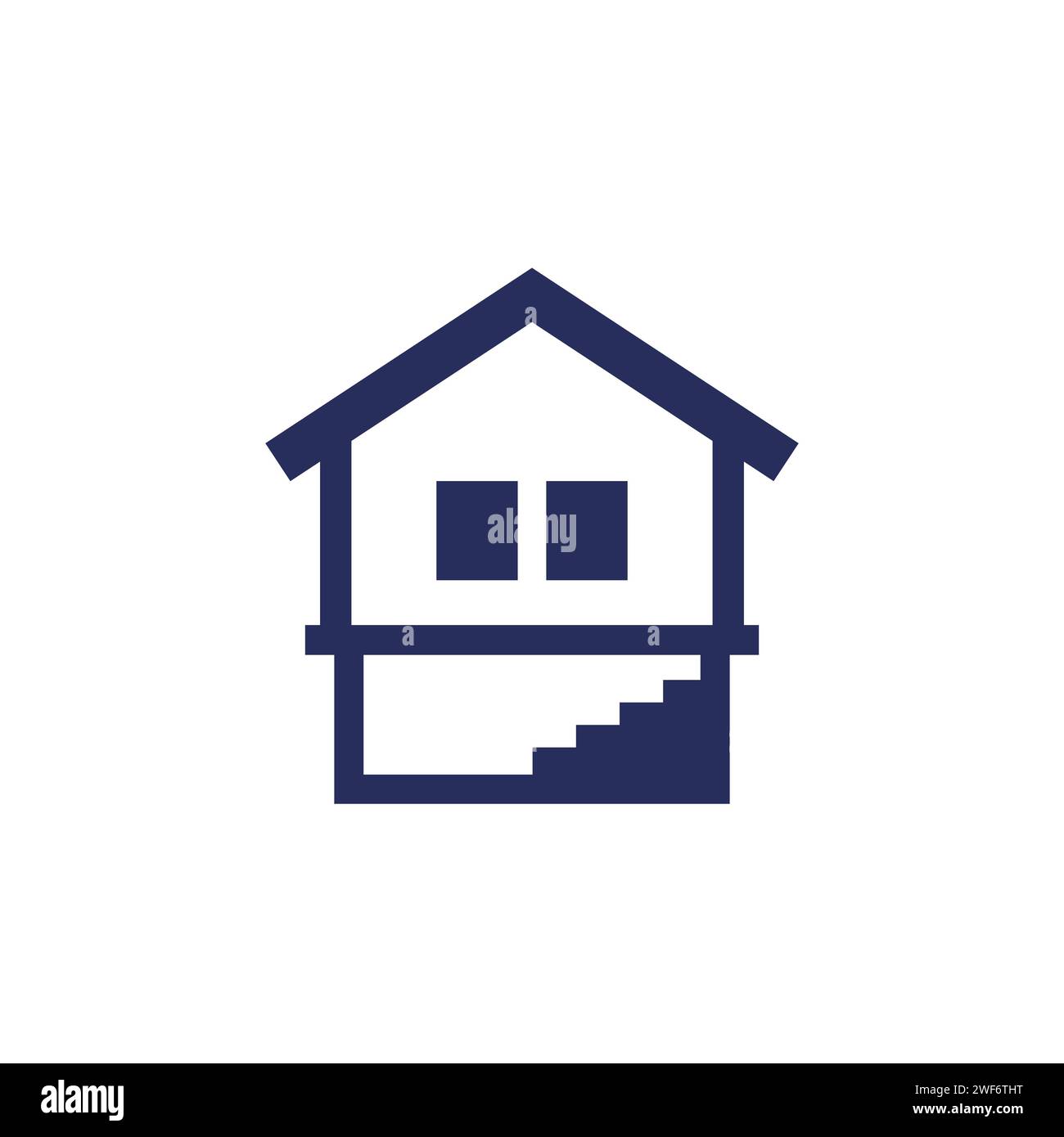 basement icon with a house, vector pictogram Stock Vector Image & Art ...