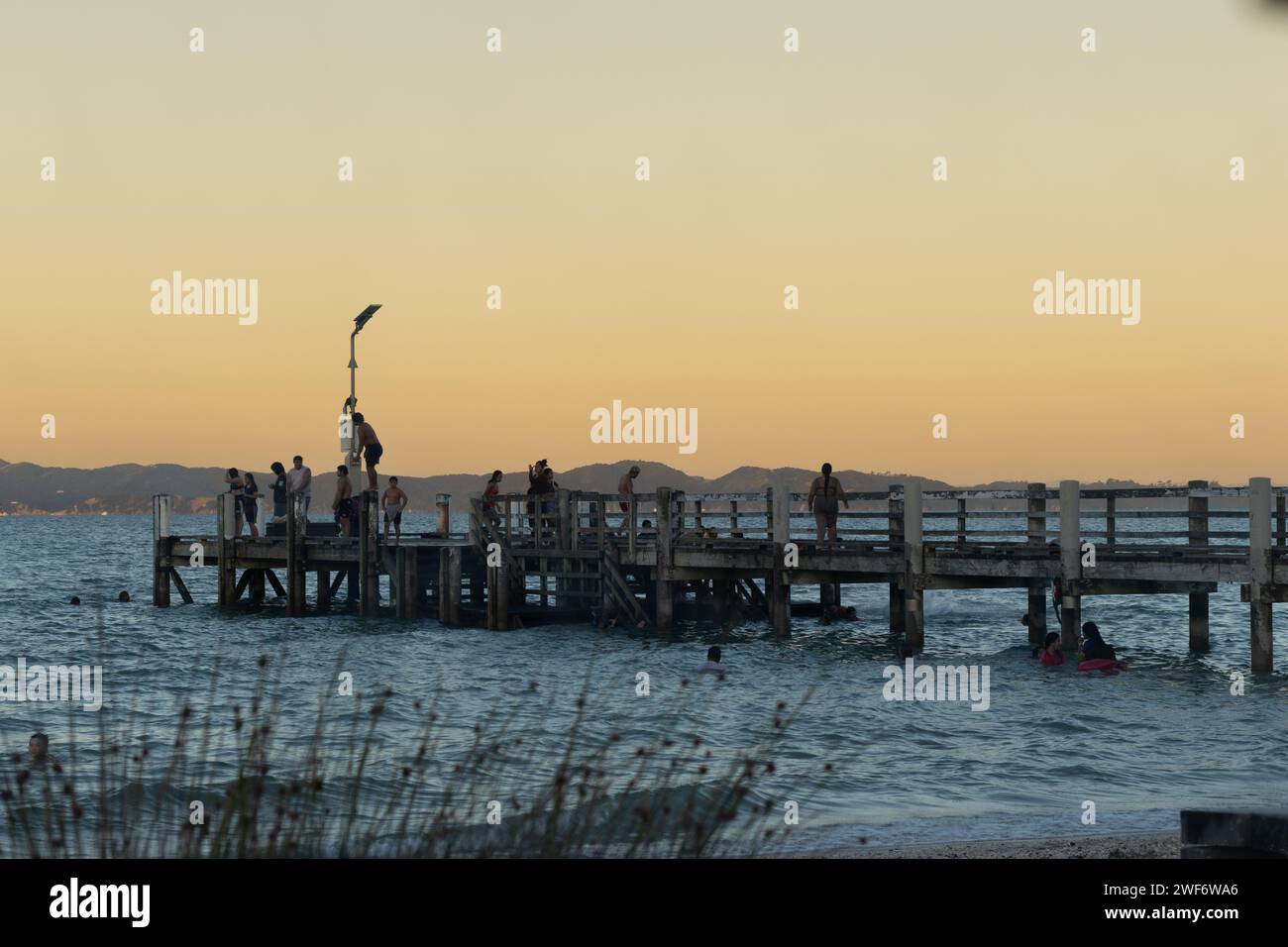 Maraetai Beach at Sunset Stock Photo - Alamy