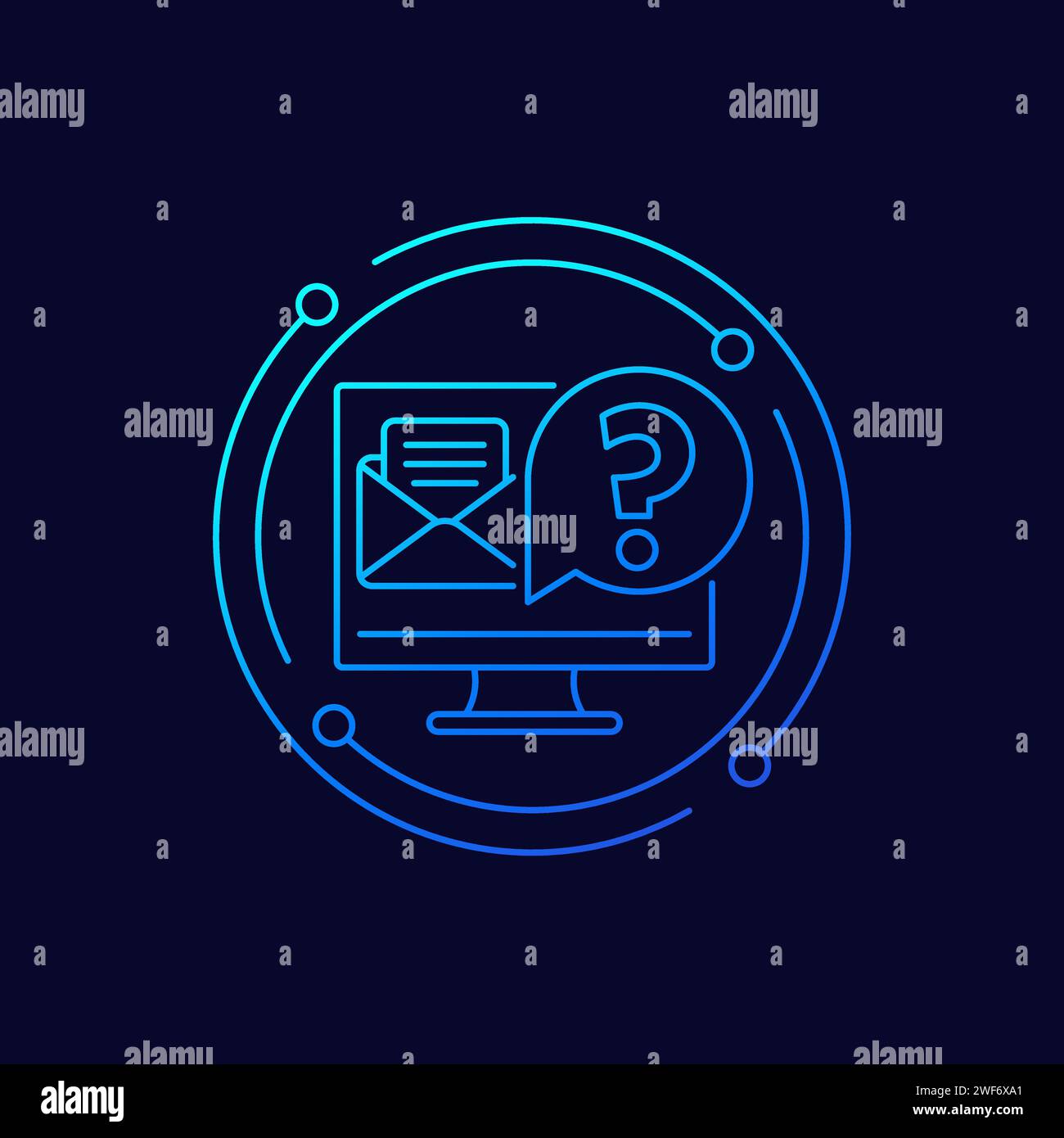 Question answer thin line Stock Vector Images - Alamy