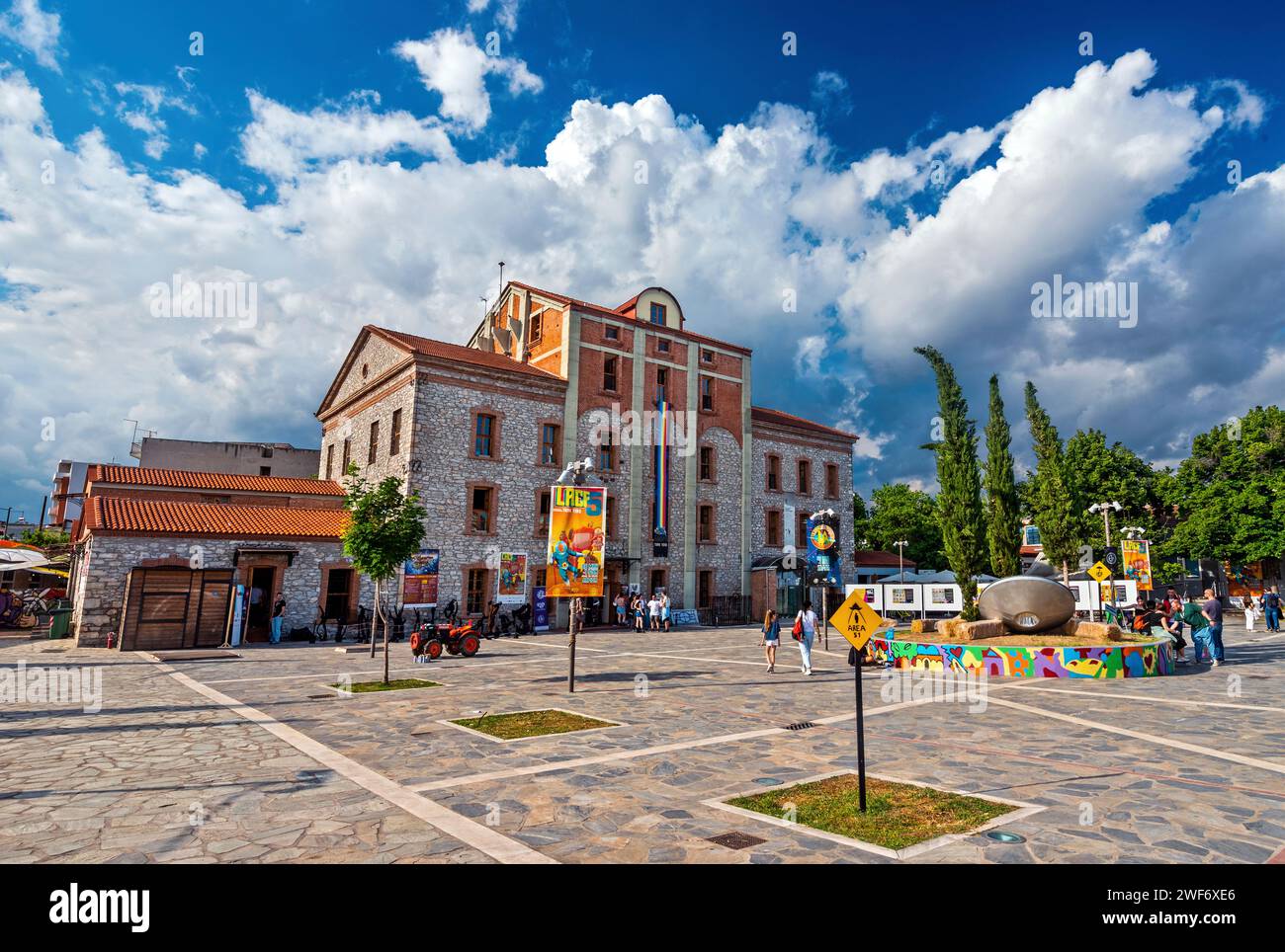 The "Mill of Pappas", one of the most impressive buildings of Larissa city, during the LACF ...