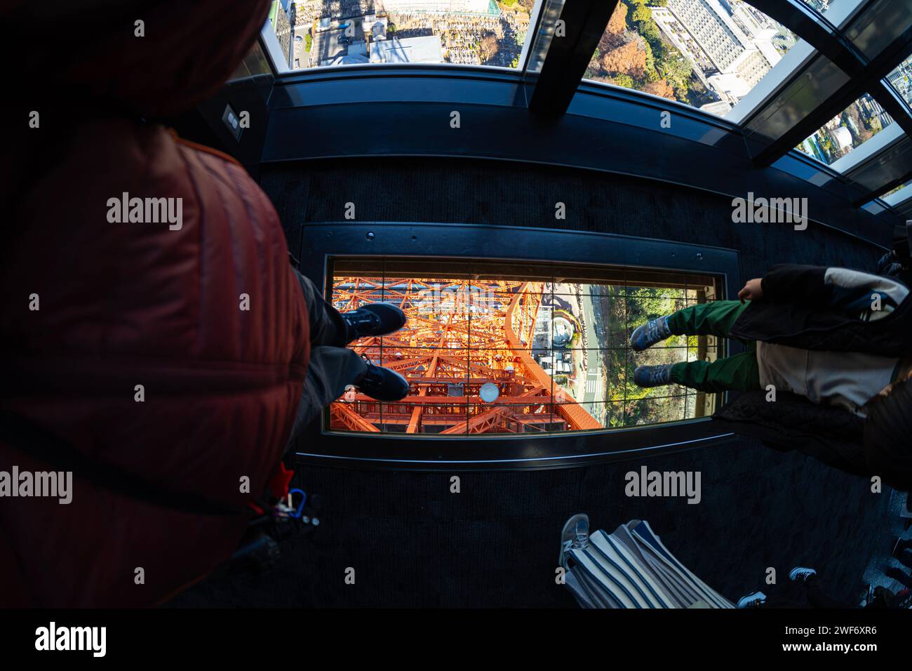 Tokyo, Japan. January 9, 2024. Impressive view of the glass window on ...