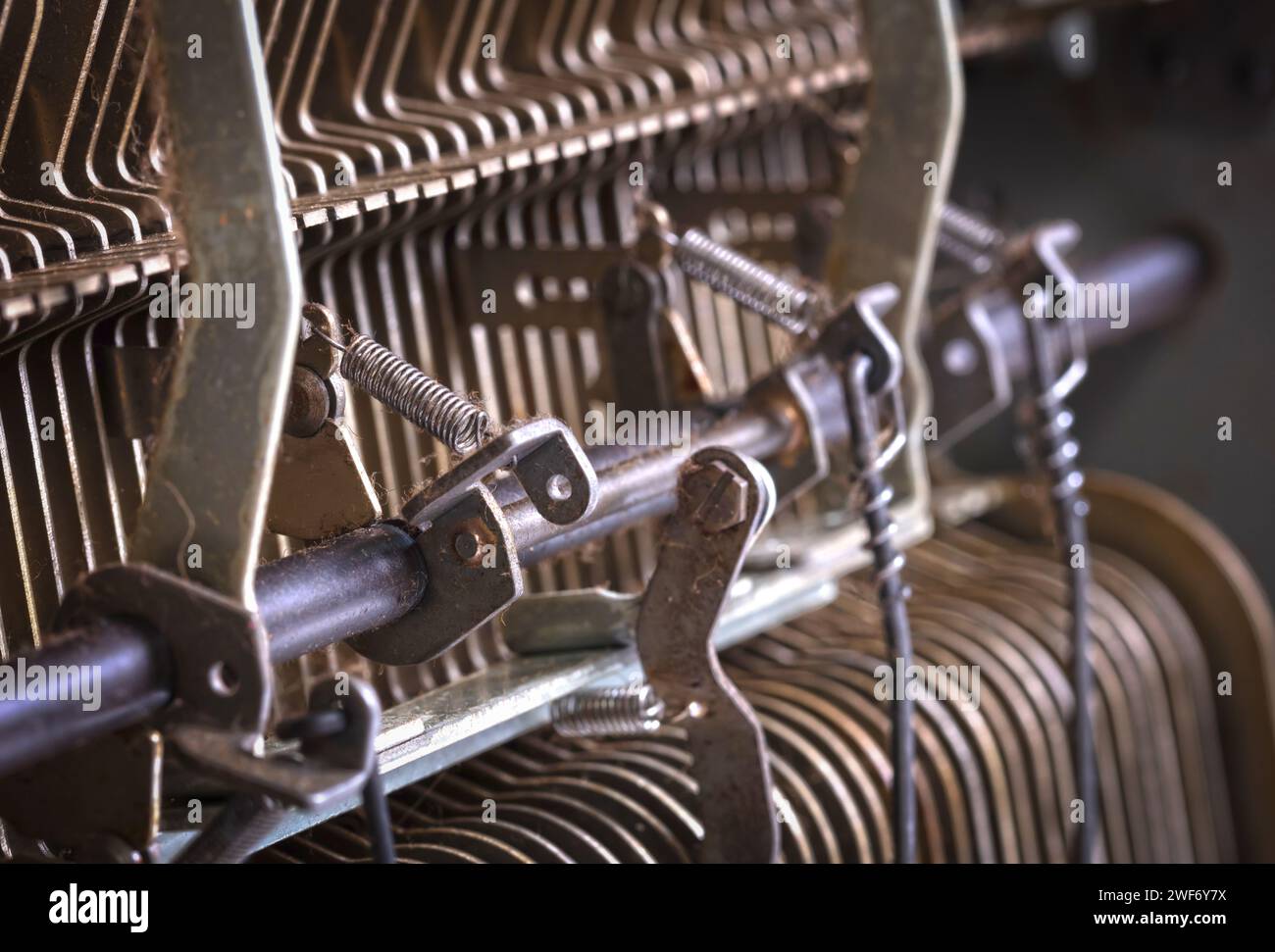 Broken metal typewriter, vintage object isolated, full frame Stock ...