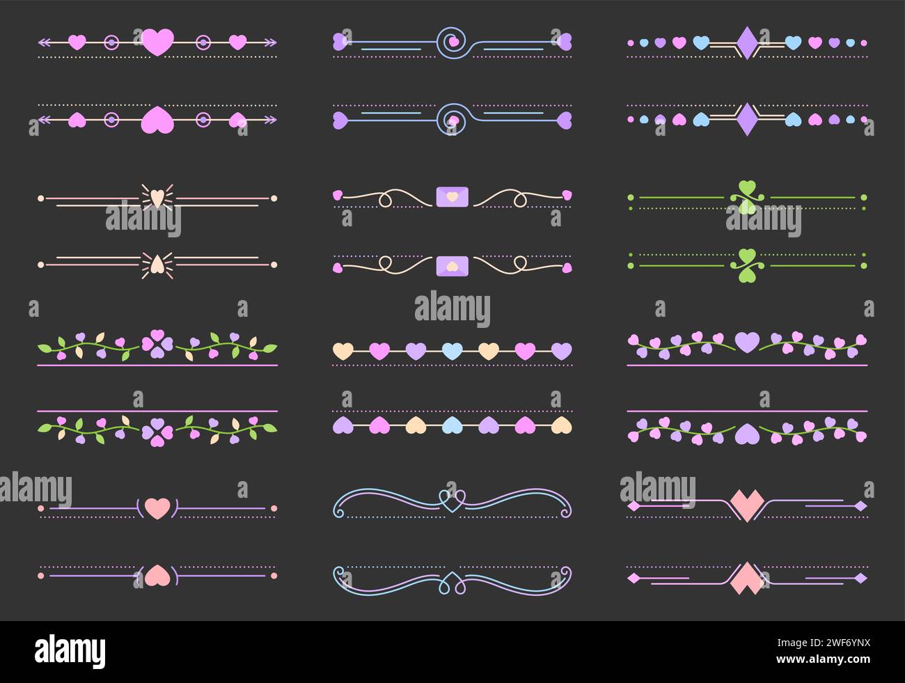 Rainbow hearts border Stock Vector Images - Alamy