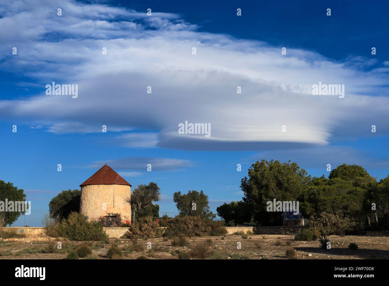 Santa Pola, Alicante, Spain- January 10, 2024: Lenticular clouds over ...