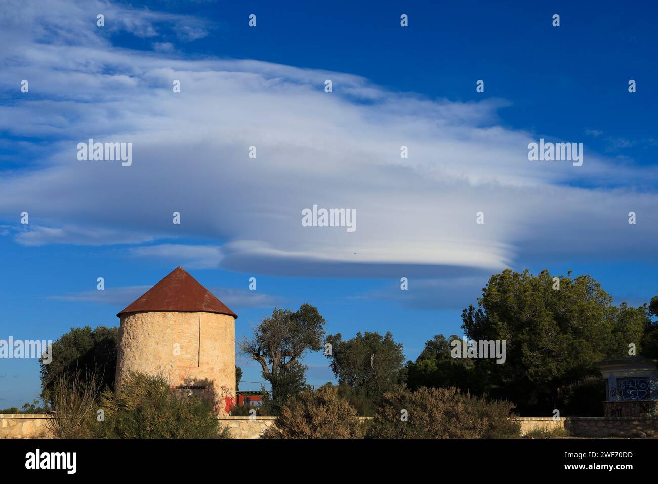 Santa Pola, Alicante, Spain- January 10, 2024: Lenticular clouds over ...
