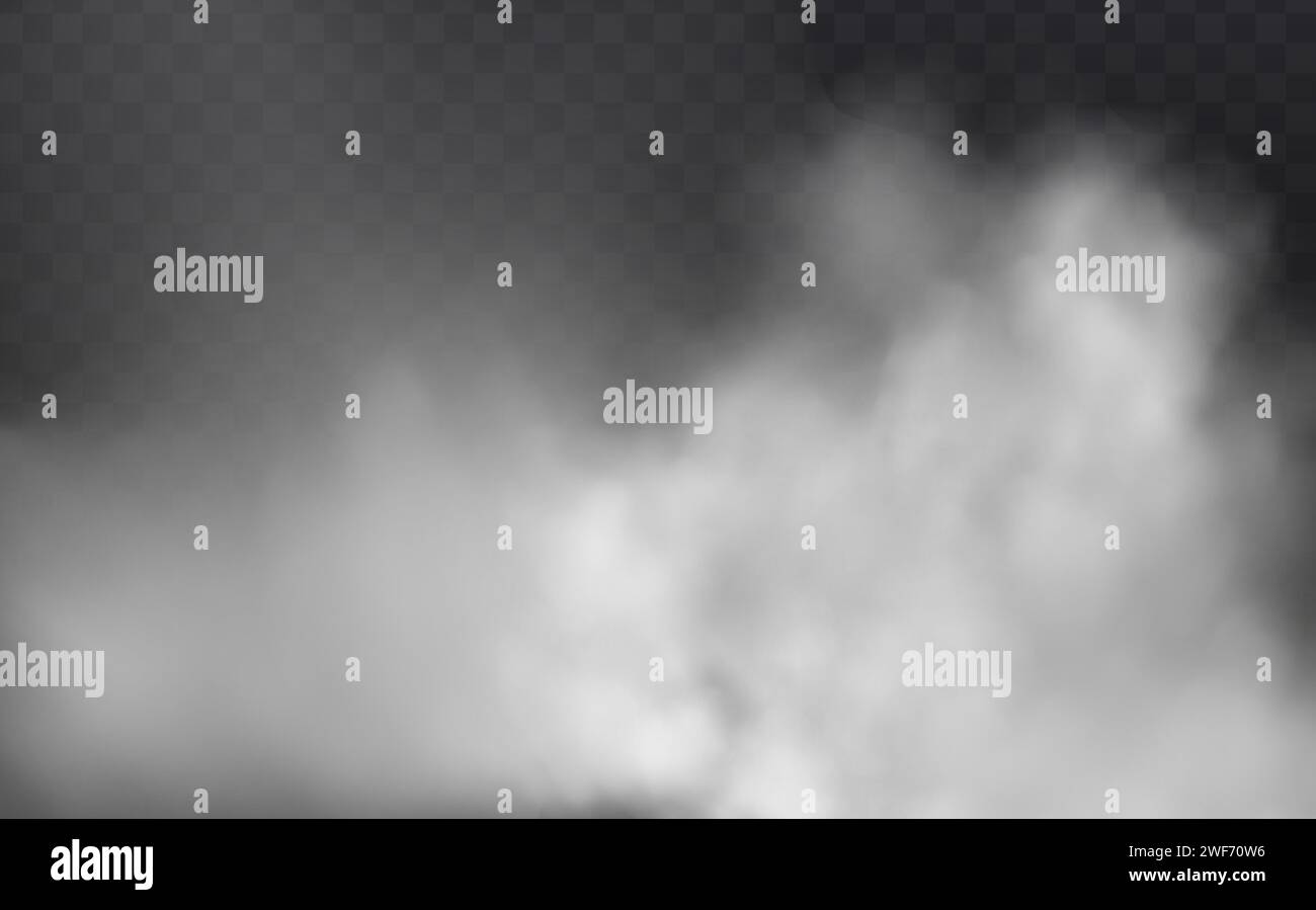 .Cloudy sky or smog over the city.Vector illustration.White vector ...