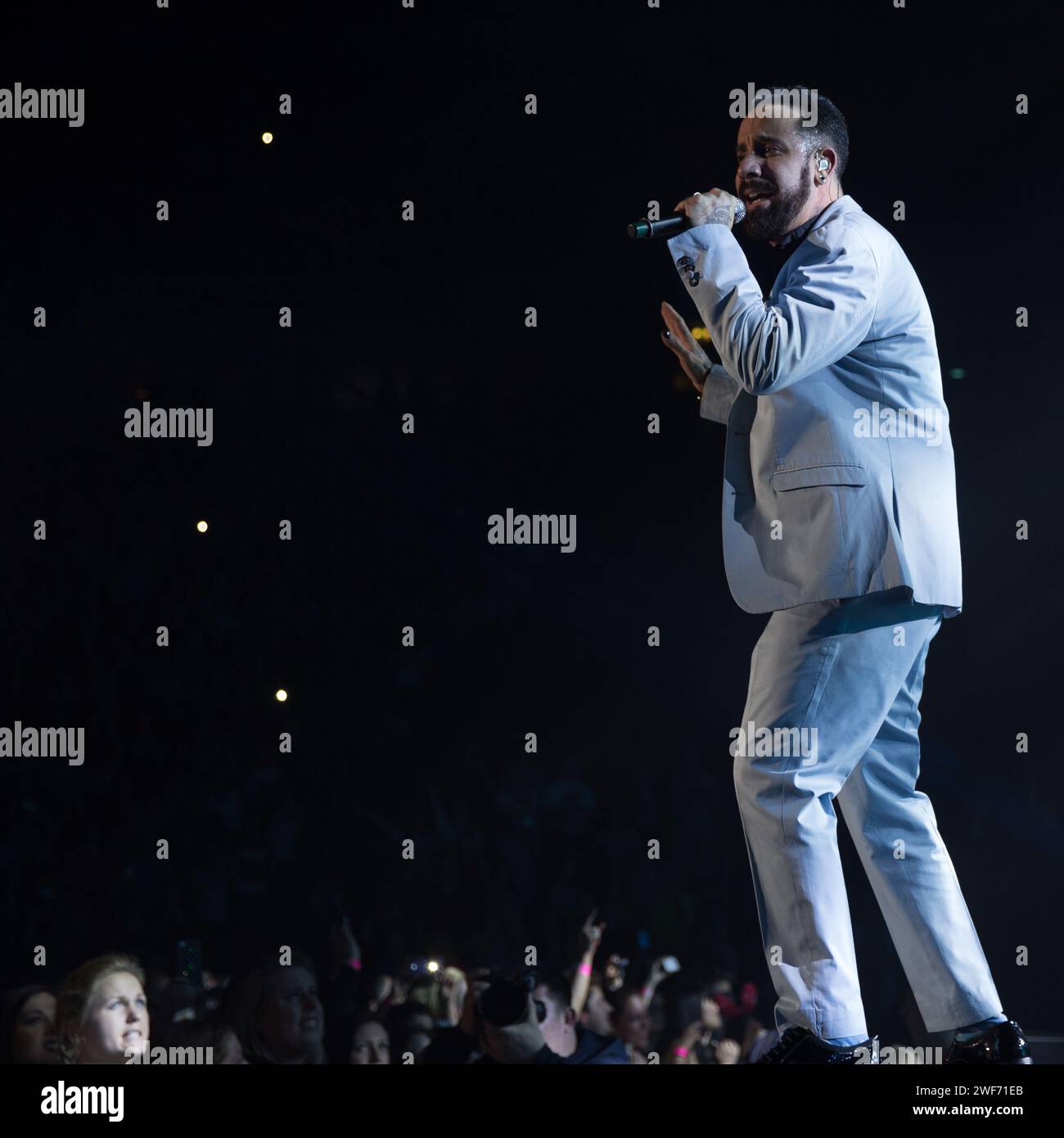 AJ McLean singing vocals at the Backstreet Boys 'In a World Like This ...