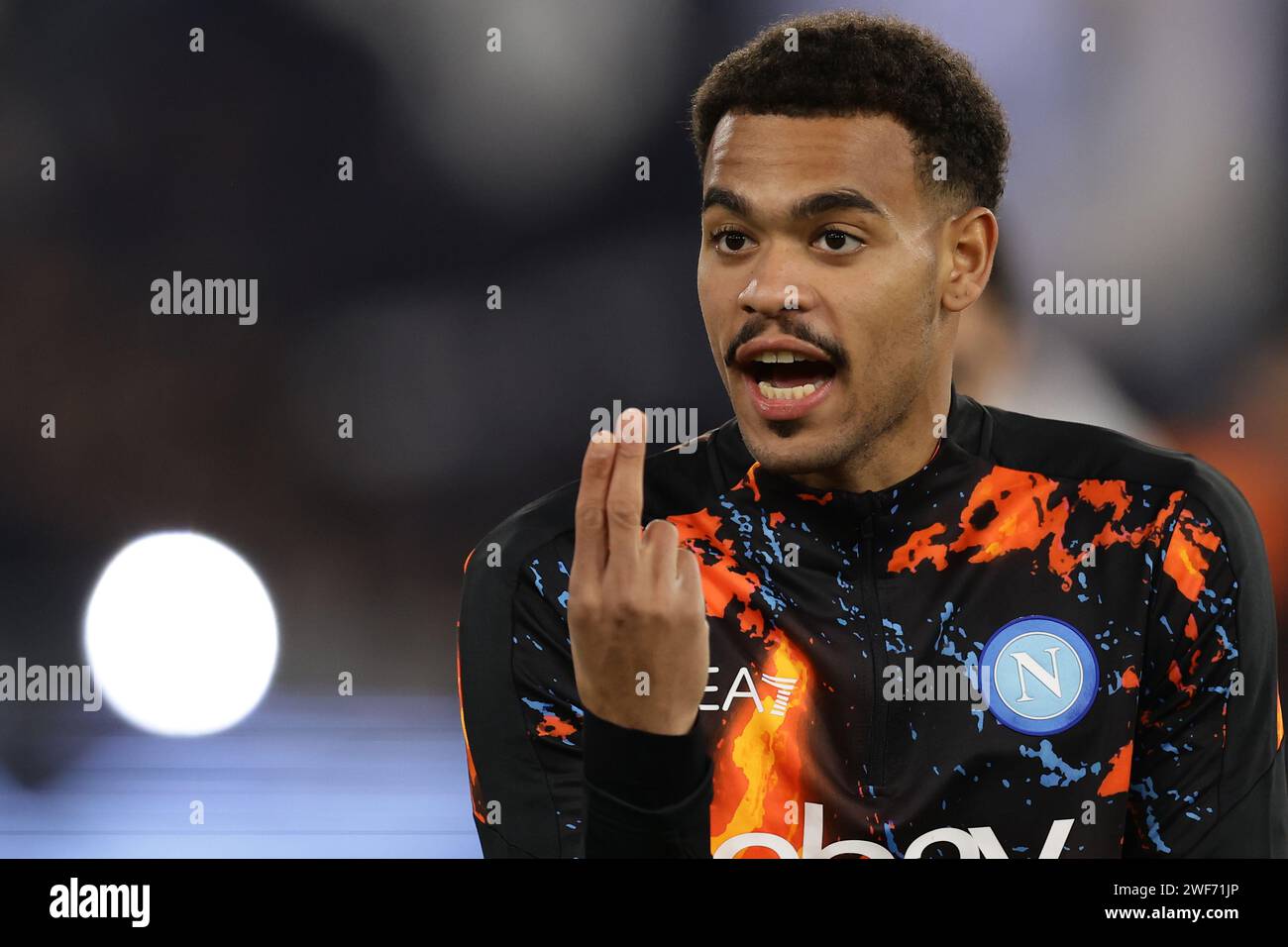 SSC Napoli’s Belgian forward Cyril Ngonge gesticulate during the Serie ...