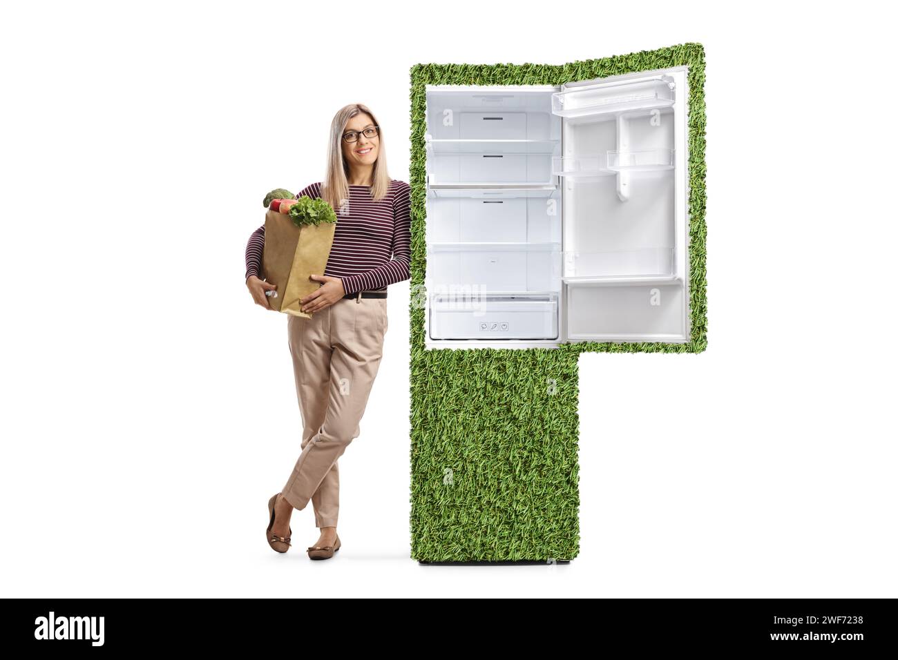 Woman leaning on refrigerator hi-res stock photography and images - Alamy