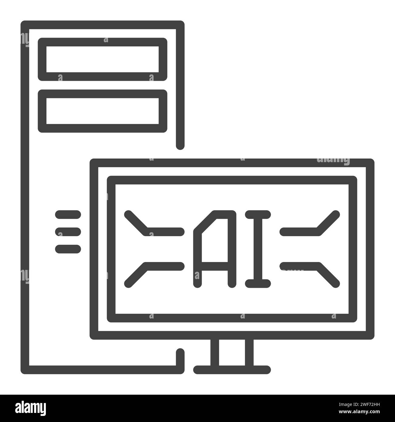 Ai in workplace vector vectors Black and White Stock Photos & Images ...