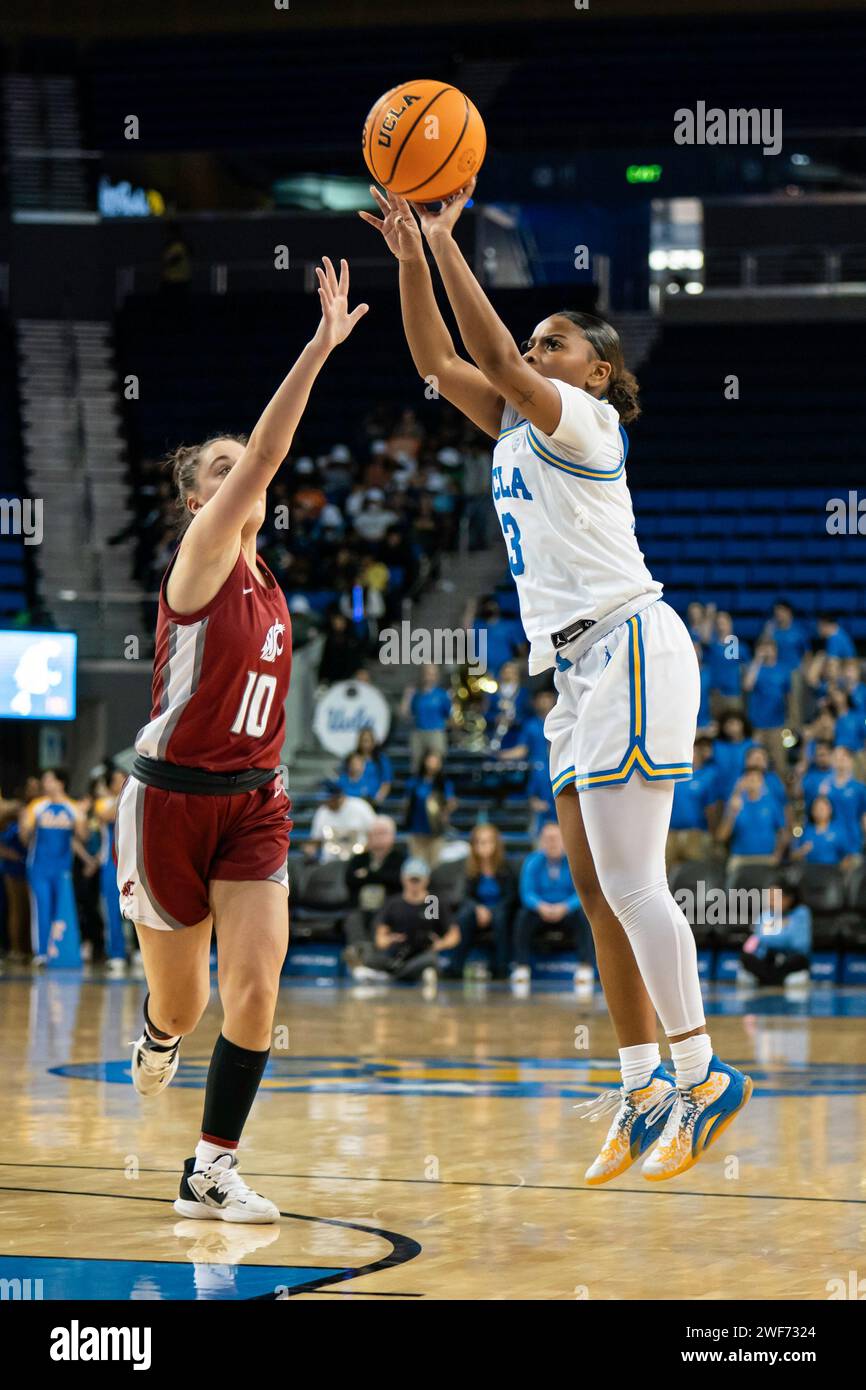 UCLA Bruins guard Londynn Jones (3) shoots over Washington State ...