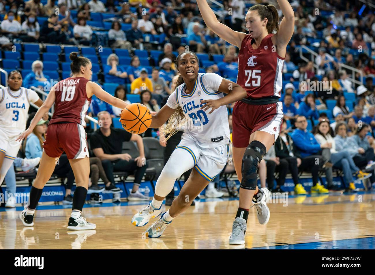 UCLA Bruins guard Charisma Osborne (20) drives against Washington State ...