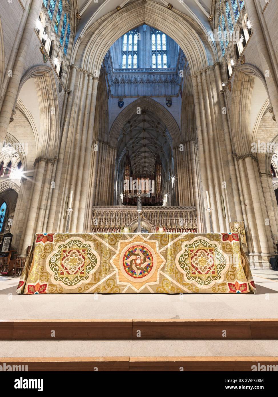 Main altar in the nave of the minster (cathedral) at york, England ...
