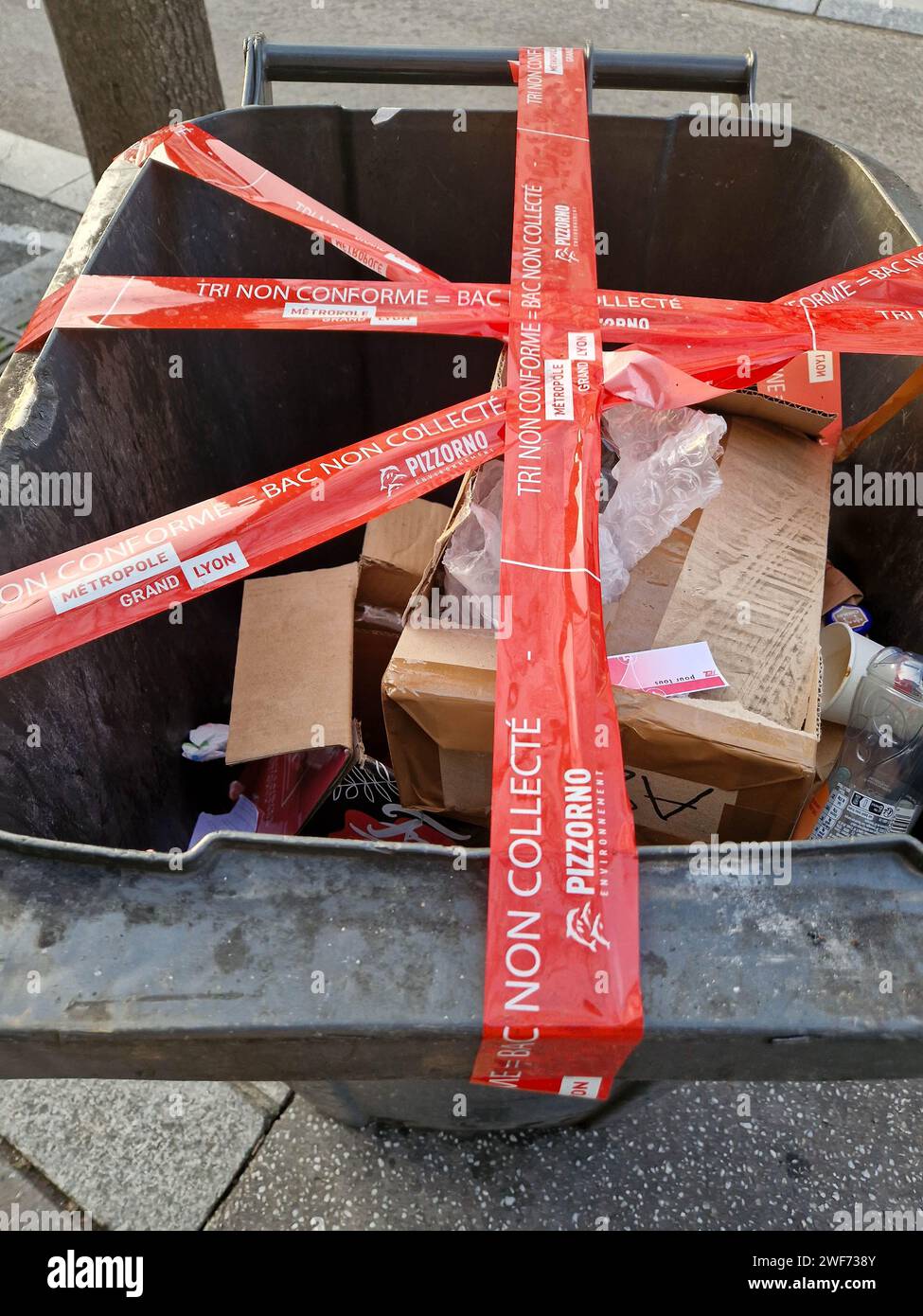 Unsorted waste, dirts collection, Bron, Rhone, AURA, France Stock Photo ...