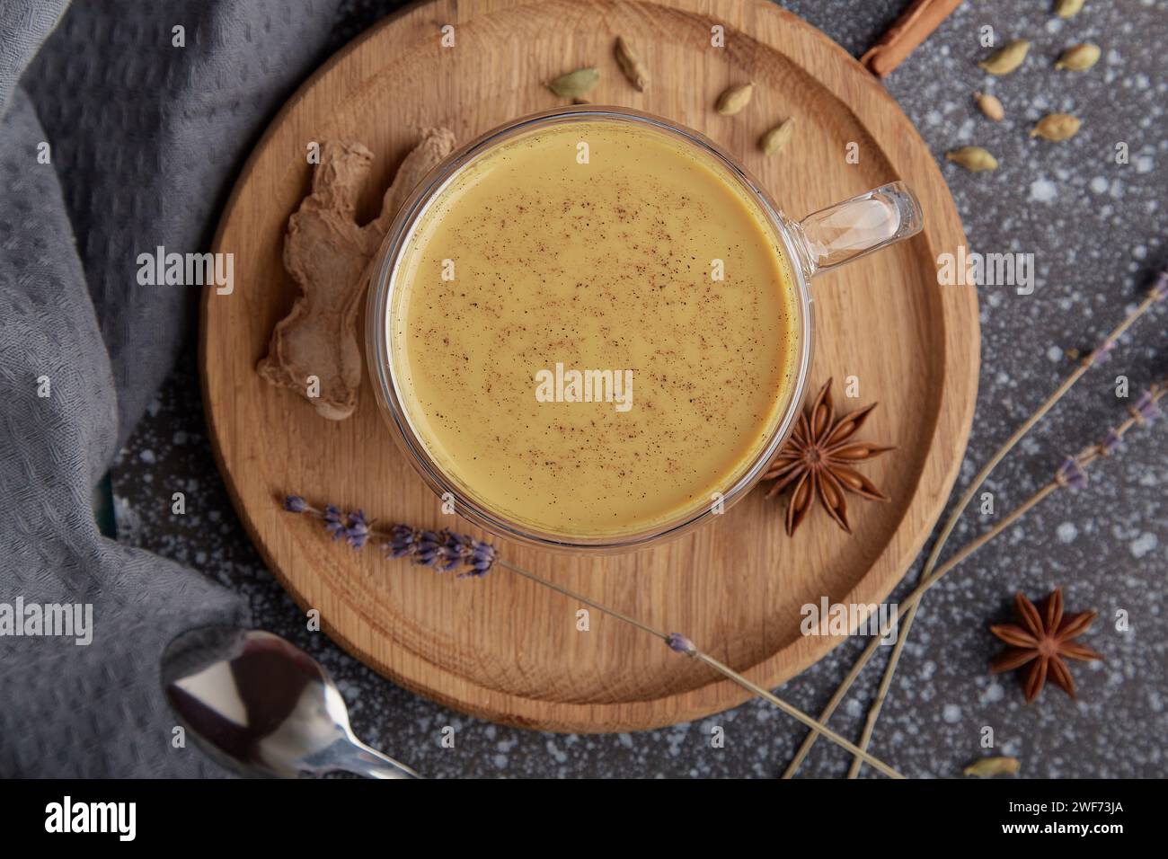 Indian masala chai tea. Masala chai spiced tea with milk and spices ...