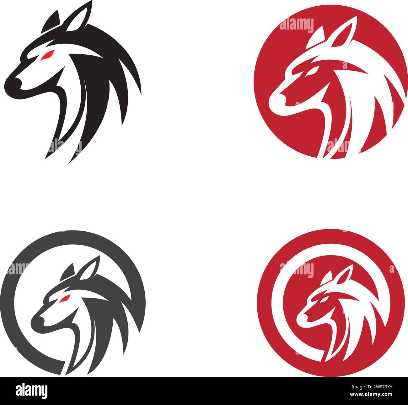 Wolf logo template hi-res stock photography and images - Alamy