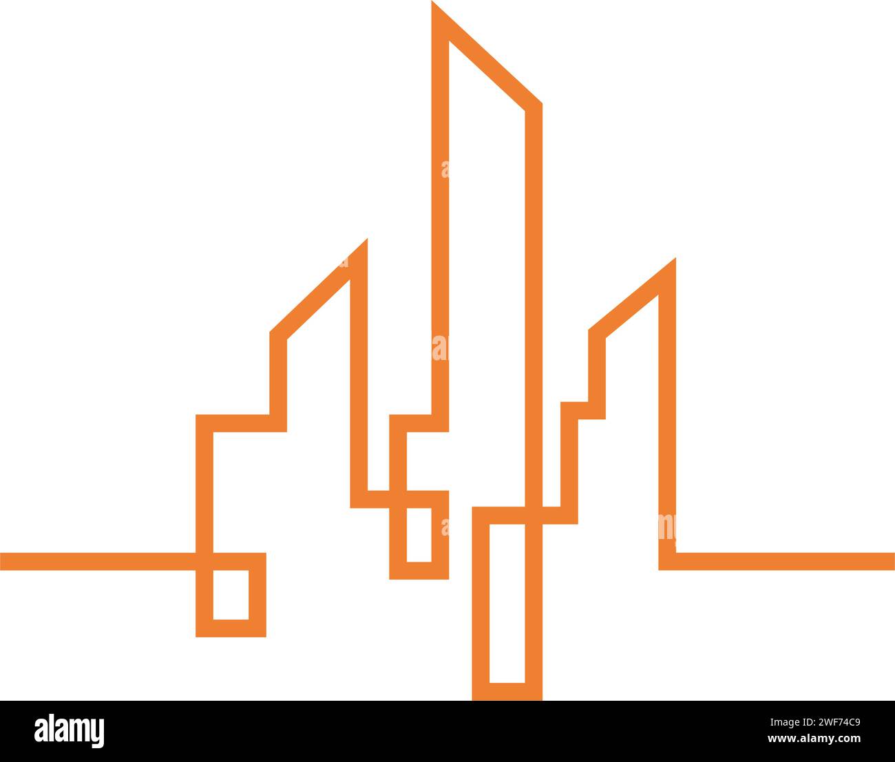 city silhouette. vector illustration in flat design Stock Vector Image ...