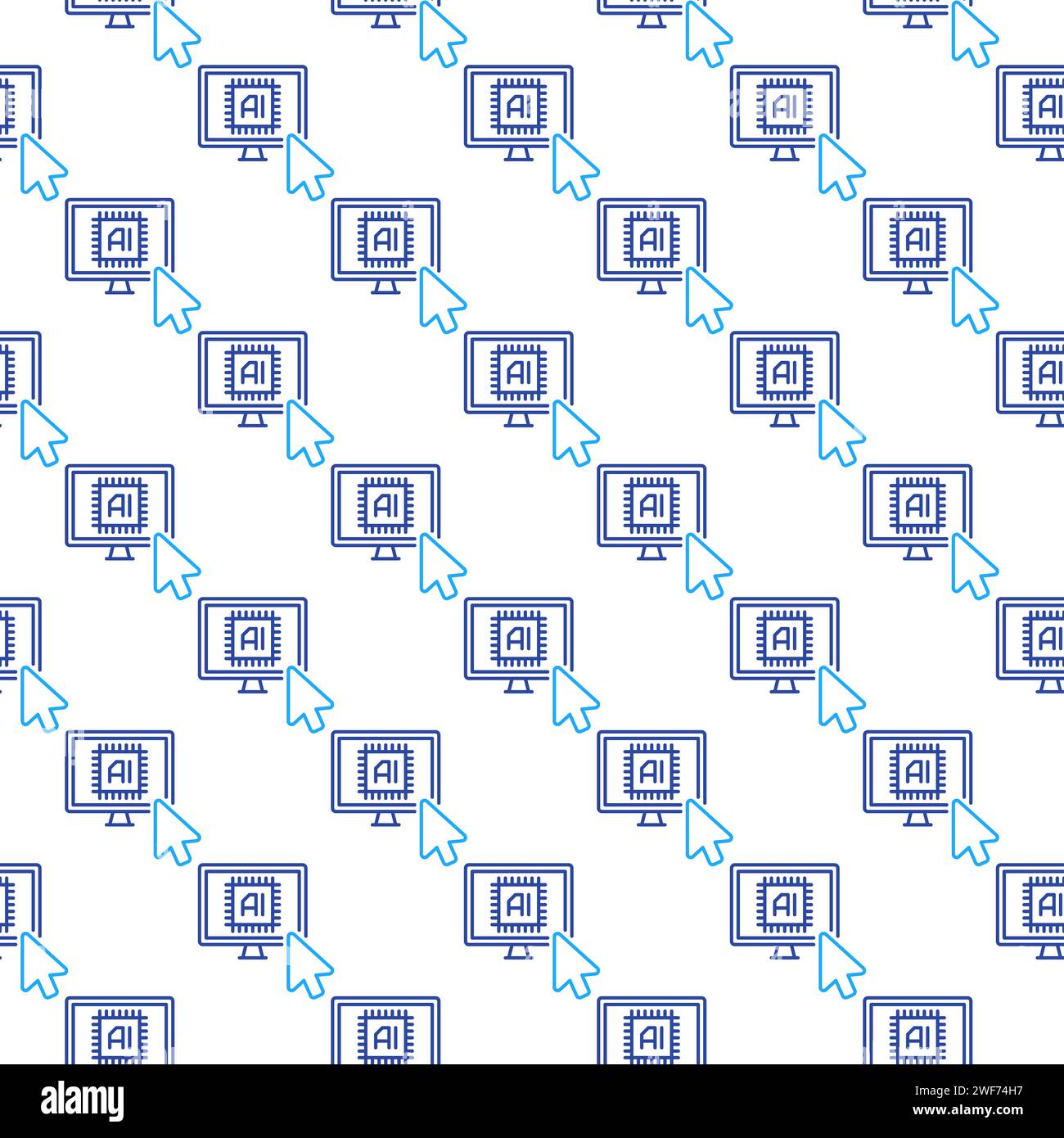 Mouse Cursor On Ai Computer Vector Artificial Intelligence Concept