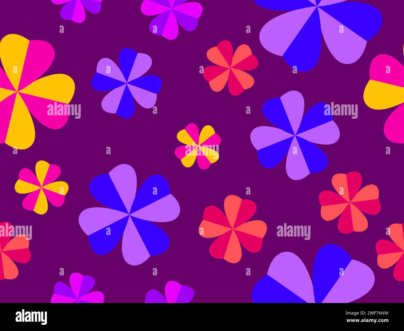 Seamless pattern with clovers for St. Patrick's Day. Multi-colored four ...