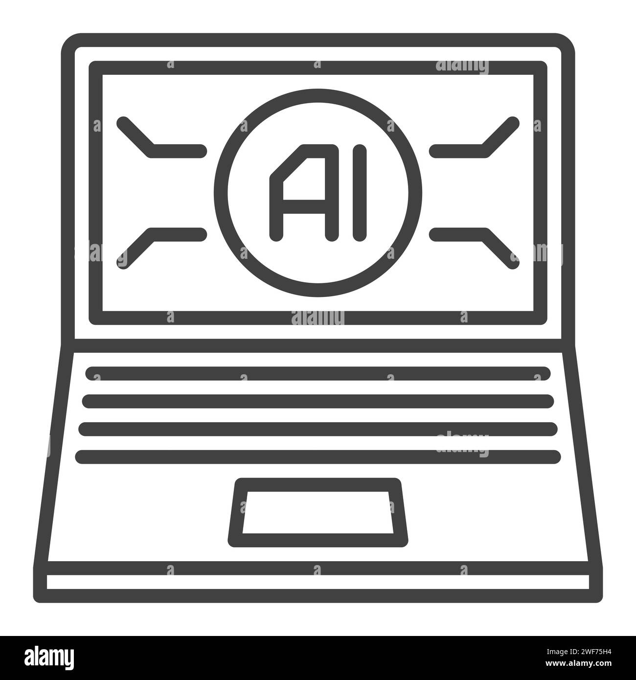Artificial Intelligence Laptop Computer vector AI Device concept thin ...