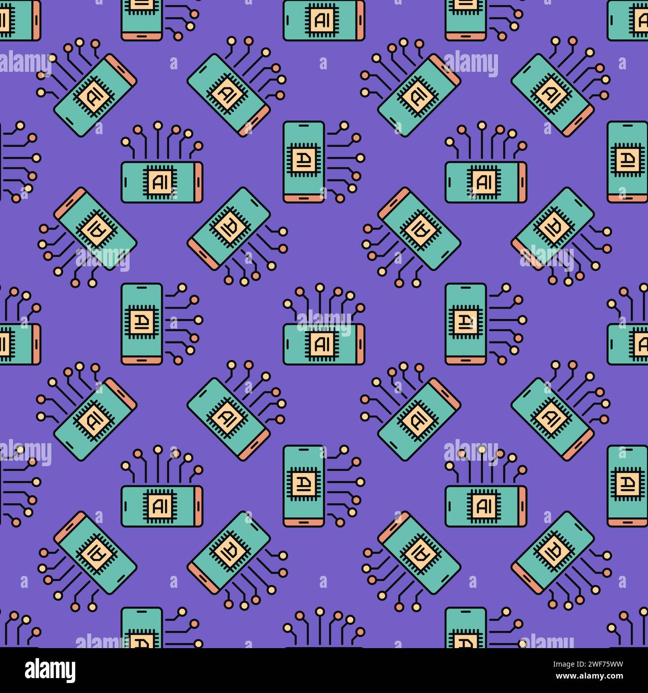 Artificial Intelligence Smartphone with AI Technology vector concept ...