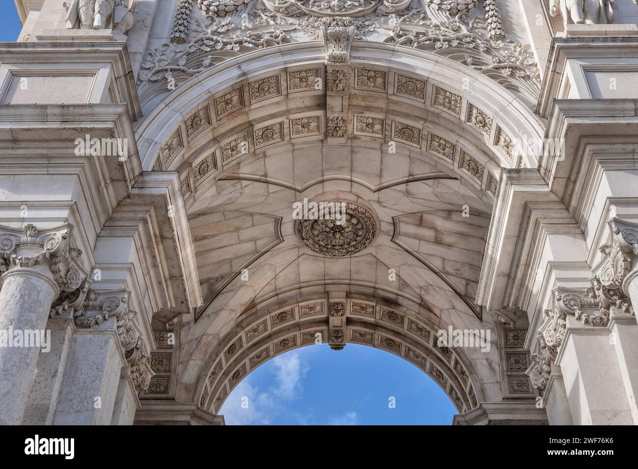 Rua Augusta Arch (Arco da Rua Augusta) ceiling in Lisbon, Portugal ...