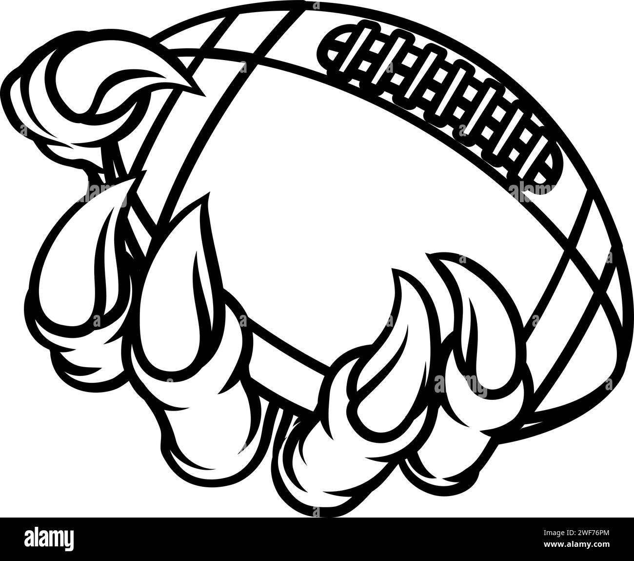 American Football Ball Claw Monster Animal Hand Stock Vector Image ...