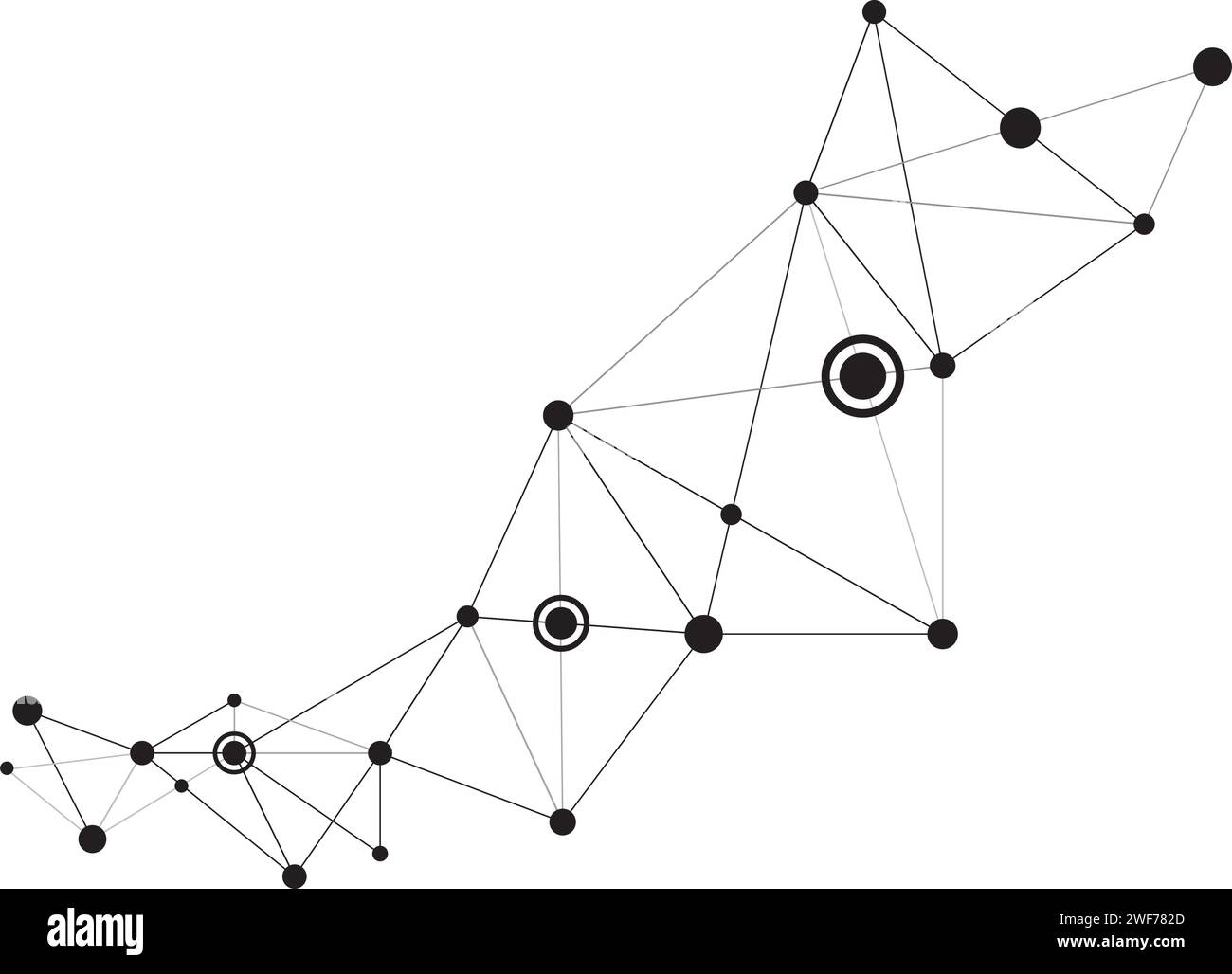 Polygonal Space Background with Connecting Dots and Lines vector Stock Vector Image & Art - Alamy