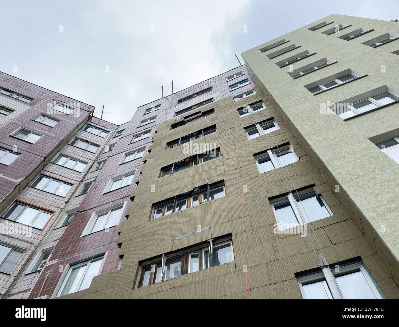 Insulation of external walls of the apartment building and facade ...