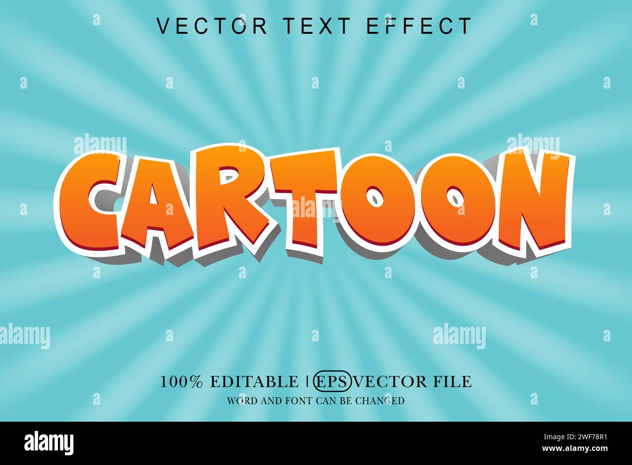 Cartoon title background Editable text effect, 3d text template Stock Vector Image & Art - Alamy