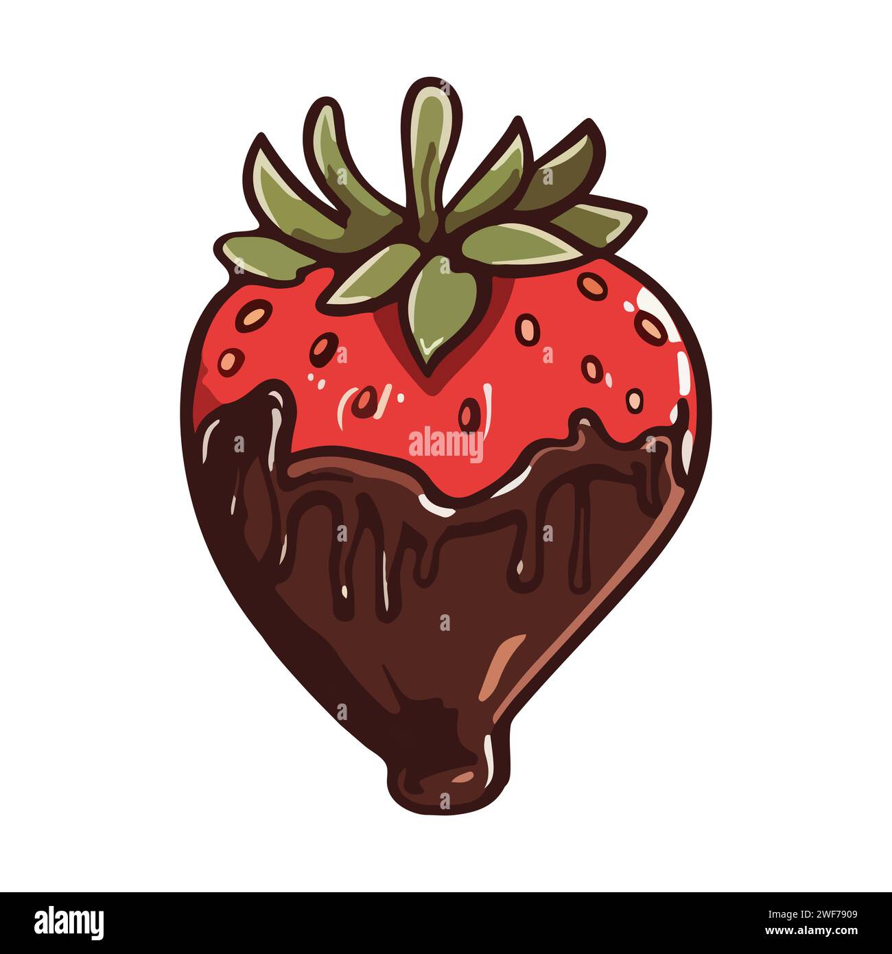 Cartoon Chocolate Covered Strawberry