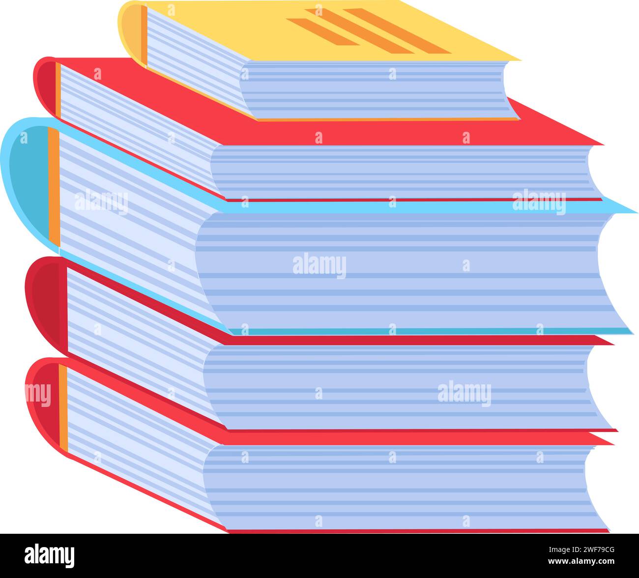 Sorting of paper and office waste. Stack of old school textbook books ...