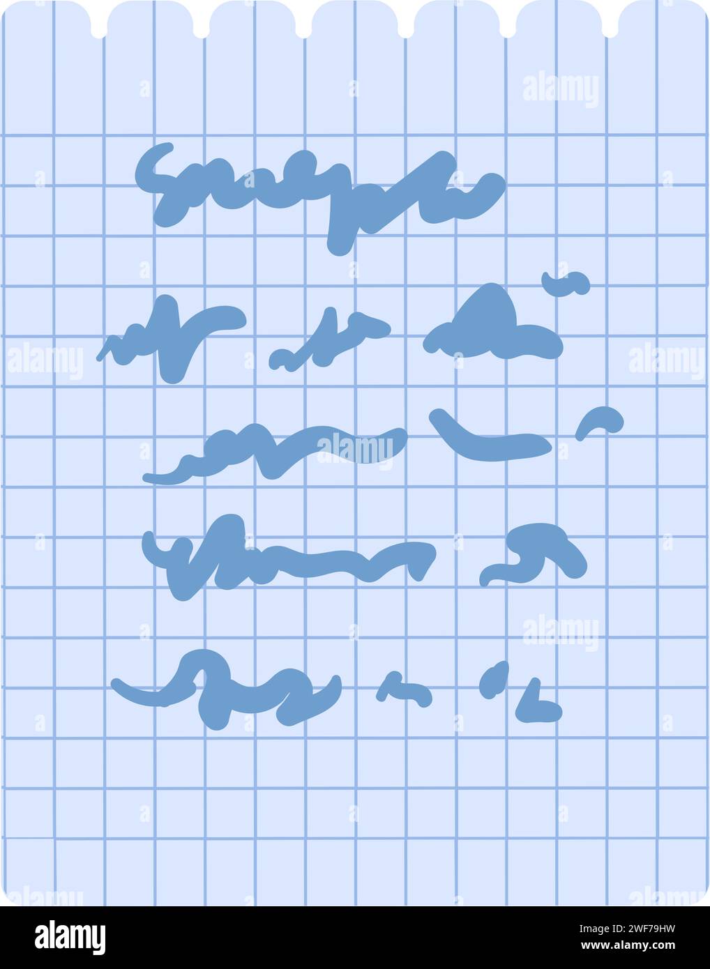 Sorting of paper and office waste. Written off draft, checkered sheet ...