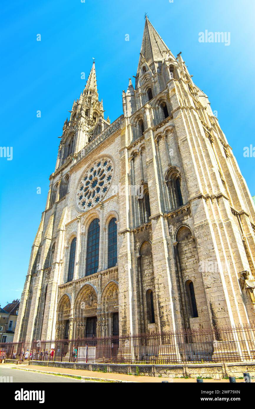 Cathedral of Our Lady of Chartres, France, gothic style landmark ...