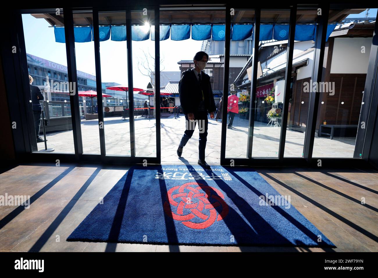 A person enters a building of "Toyosu Senkyaku Banrai," an Edo Period ...