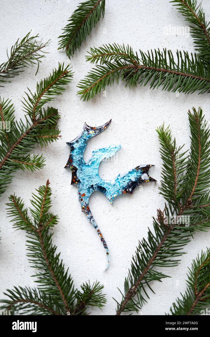 Resin Dragon Epoxy dragon ornament, symbolizing the upcoming 2024 ...