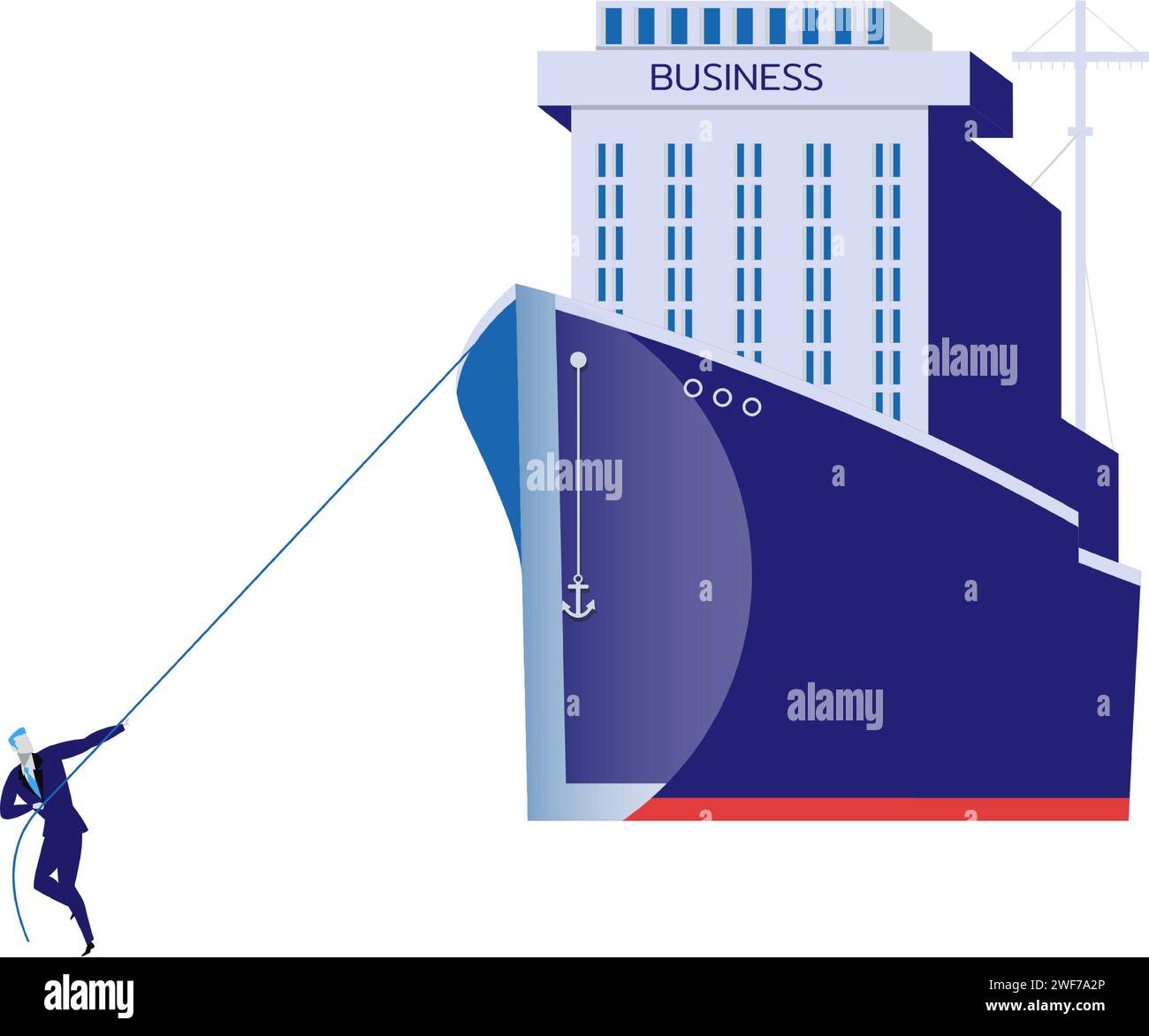 Business man pulling business liner vector icon Stock Vector Image ...