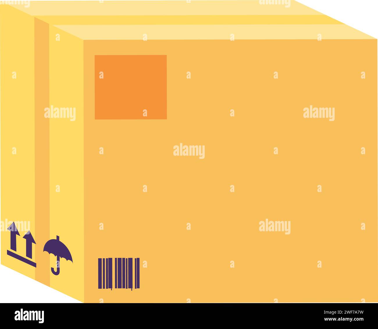 Sorting of paper and office waste. Closed postal cardboard box for ...